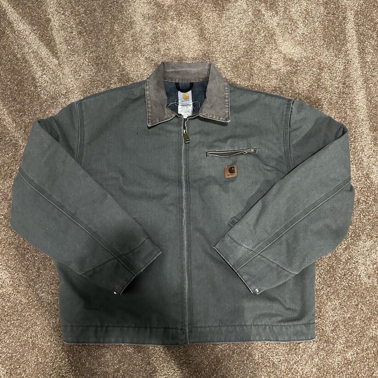 Vintage Carhartt Blanket Lined Detroit J97 MOS Green... - Depop