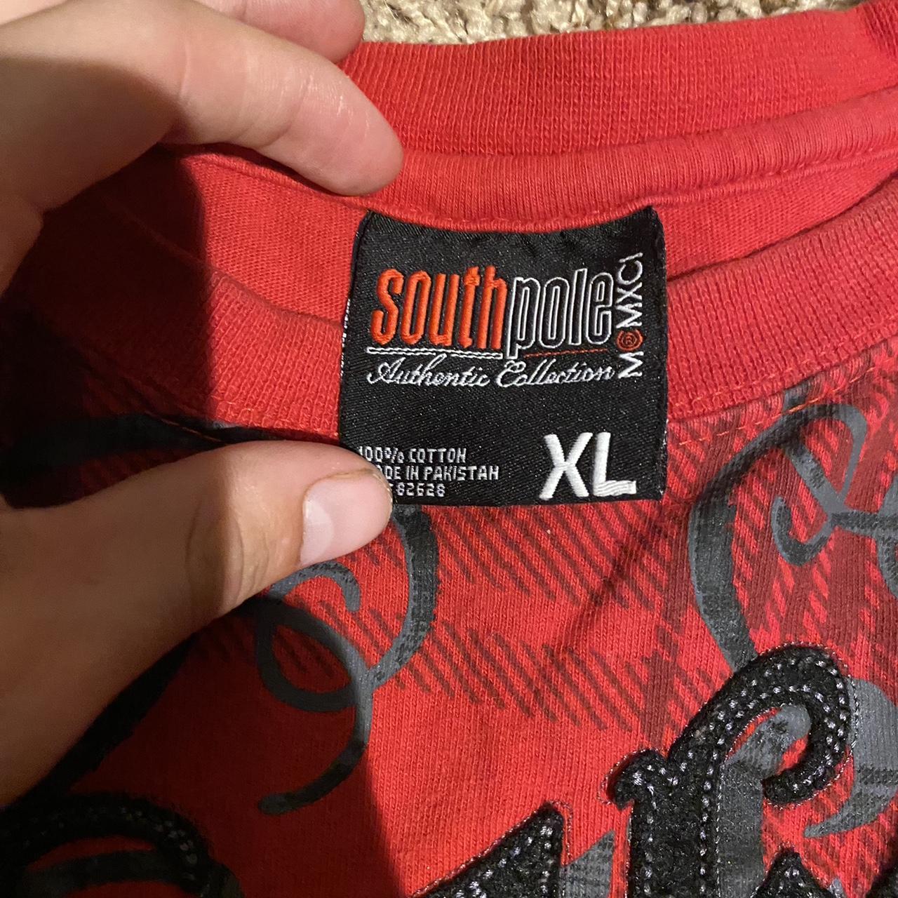 Southpole red and black tshirt #y2k #southpole #skater - Depop