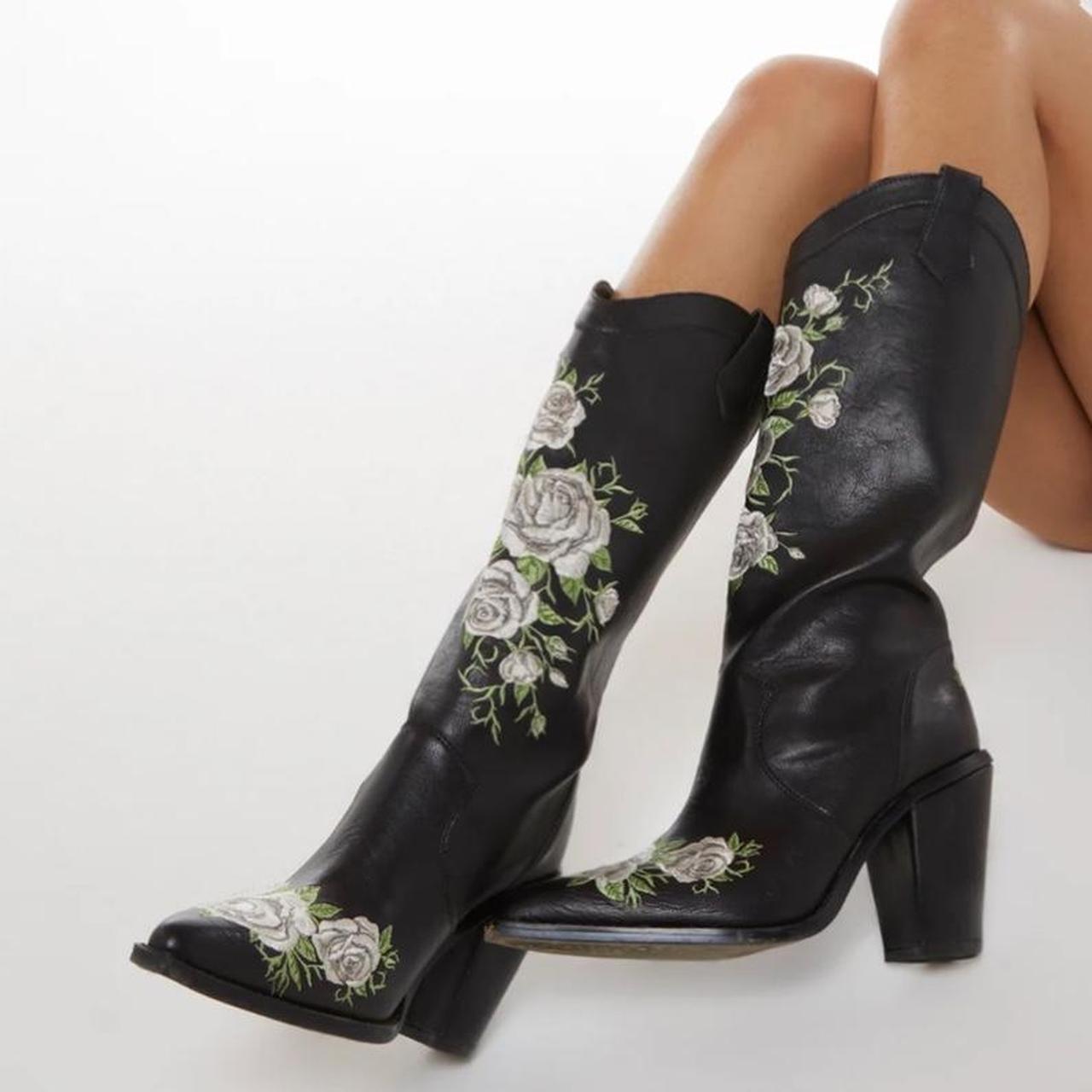 Mourning Rose Cowboy Boots Brand name - Widow from... | Depop