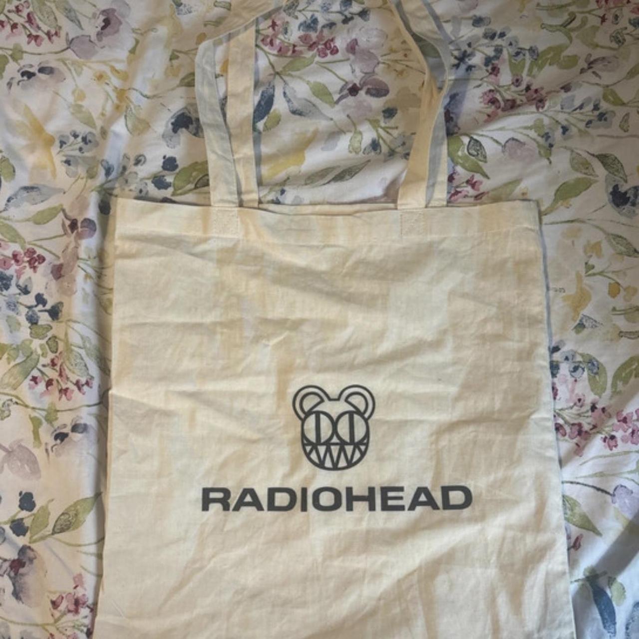 Official Radiohead tote bag in cream and black... - Depop