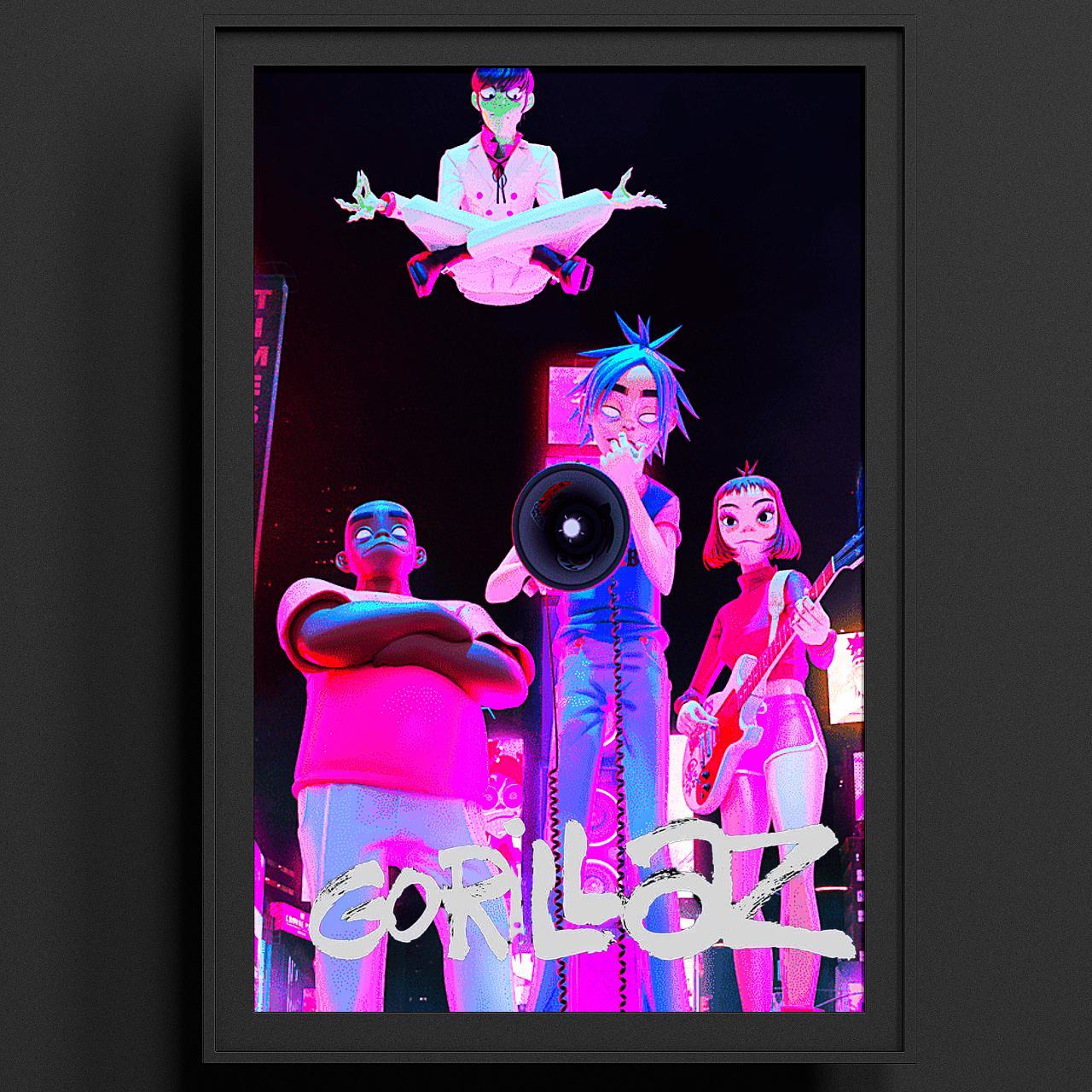 Gorillaz Print Gorillaz A3 Poster Available as... | Depop