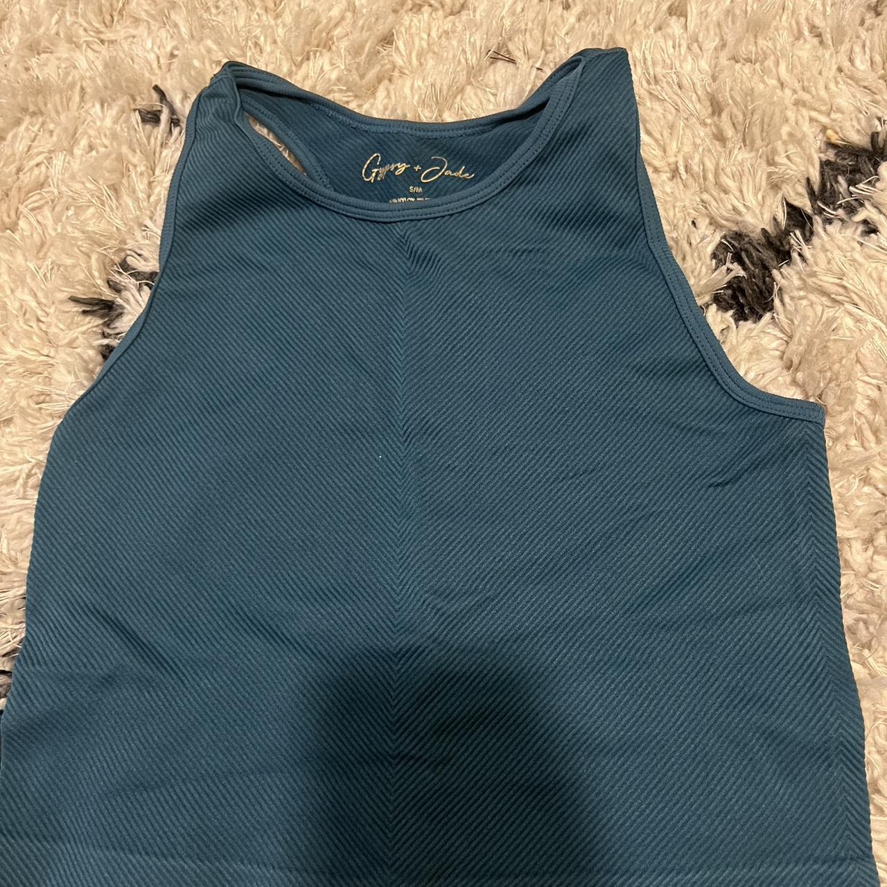 gypsy and jade tank top (tjmaxx) size s/m blue... - Depop