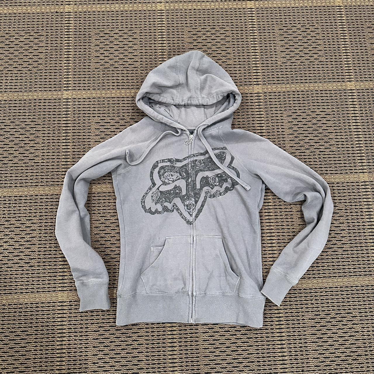 Grey Fox Racing zip up hoodie tagged M fits... | Depop