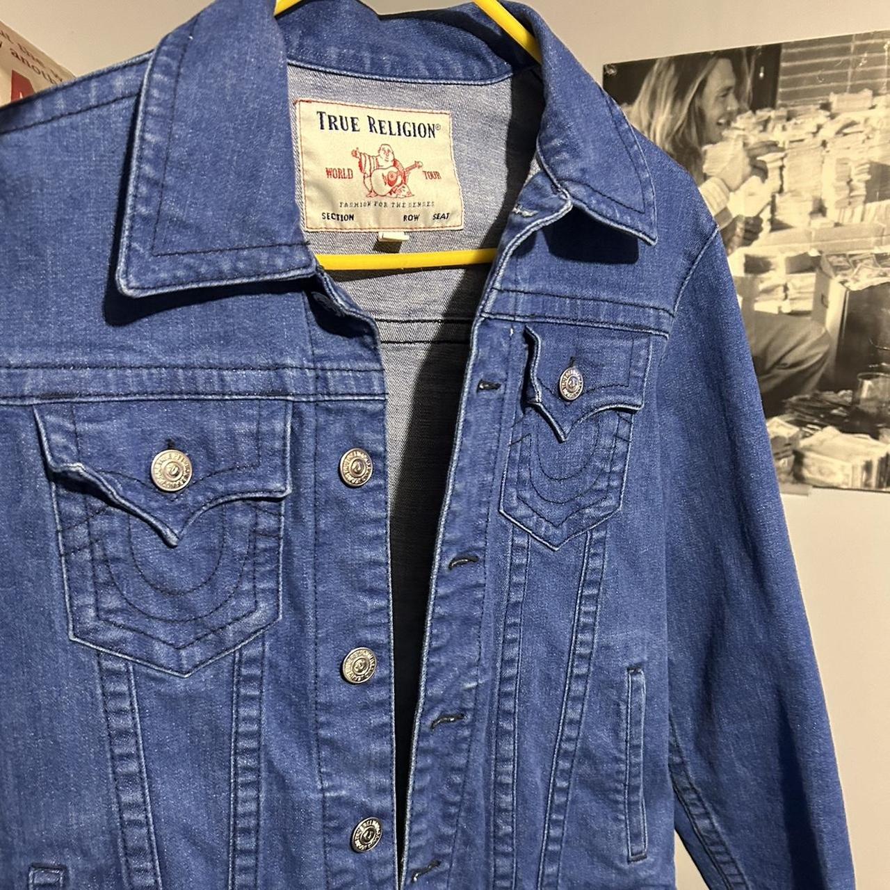 Blue True Religion denim jacket #denimjacket no rips... - Depop