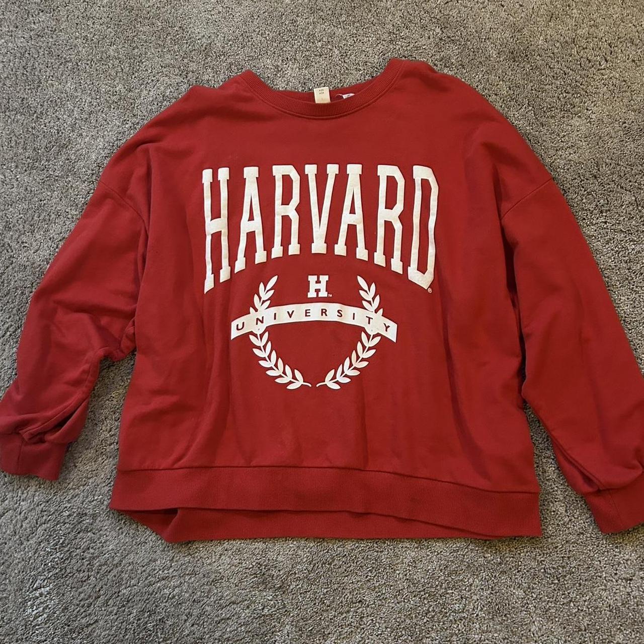 Oversized cozy Harvard crew neck It says XXL but... | Depop