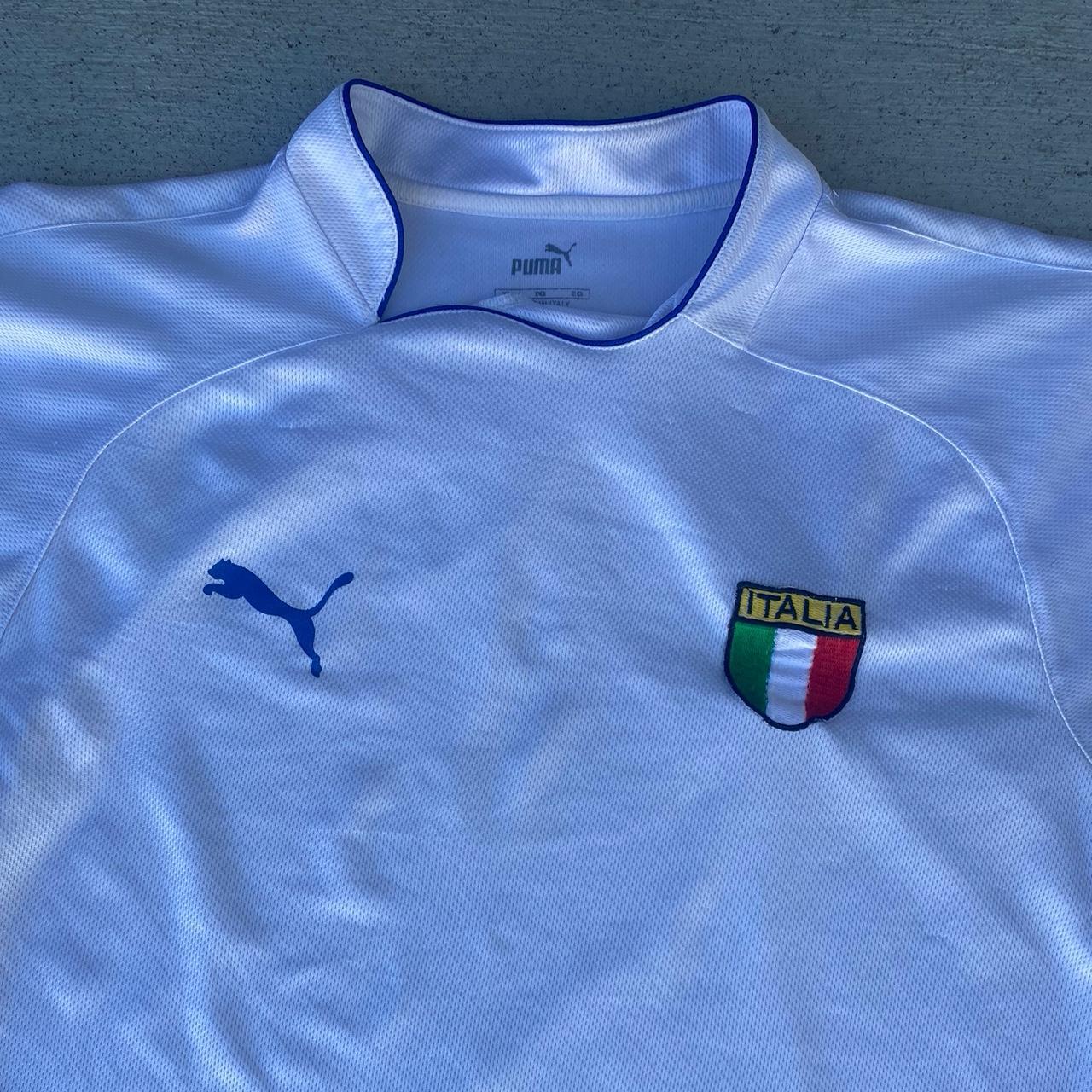 White Puma Italy football shirt #football #Italy | Depop