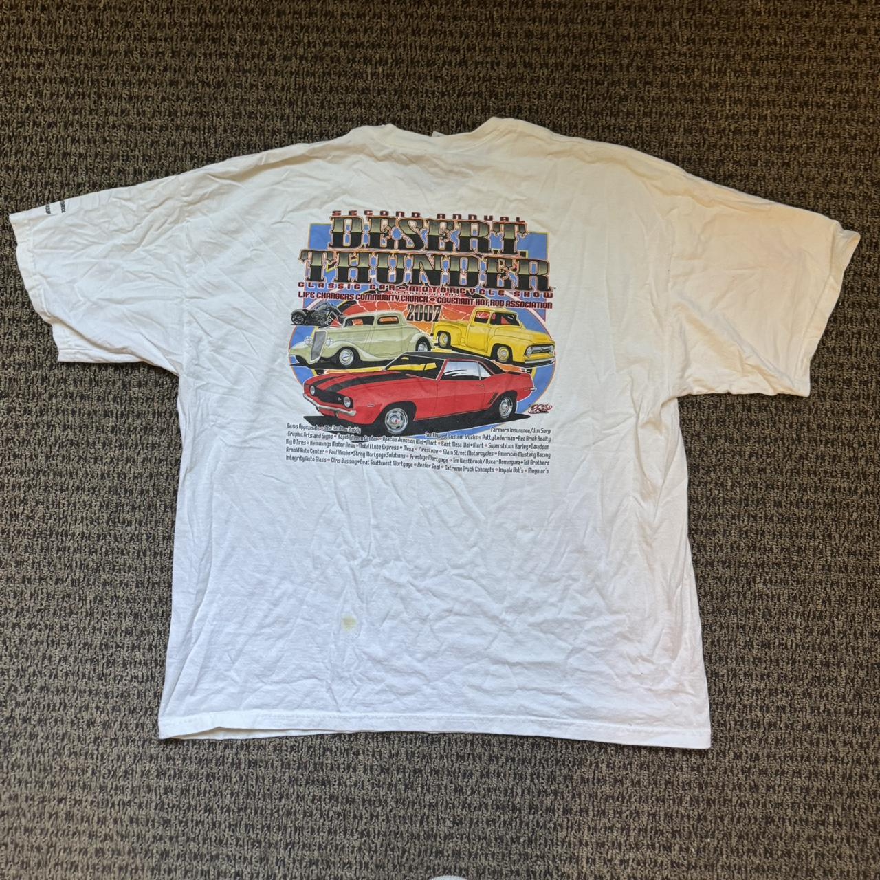1997 USA Thunder Car Racing T-Shirt - white and red... | Depop