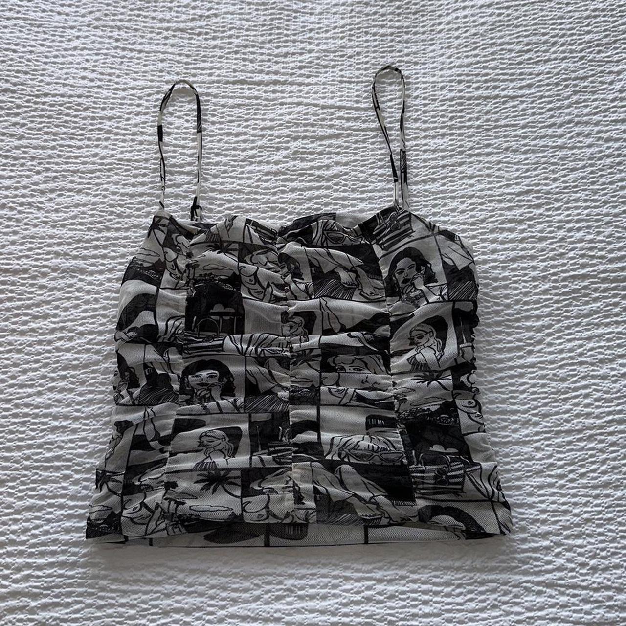 Zara Monogram Crop Top Sheet material but not... - Depop