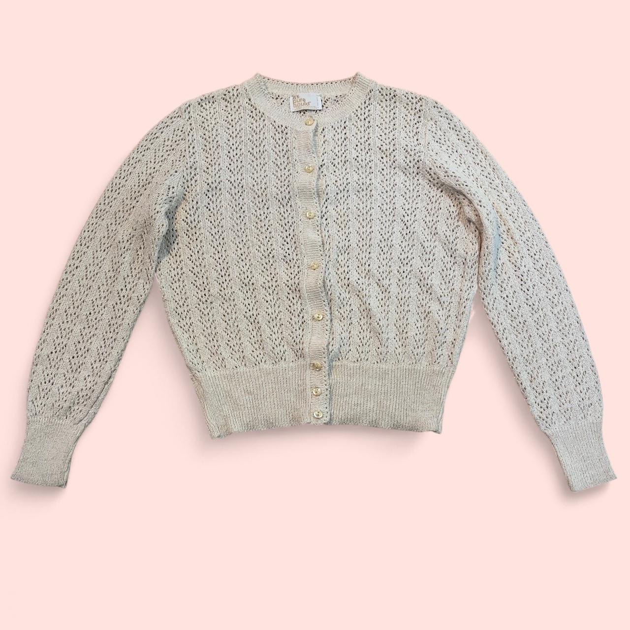 It’s Pure Gould Cream vintage 70s knit cardigan with... | Depop