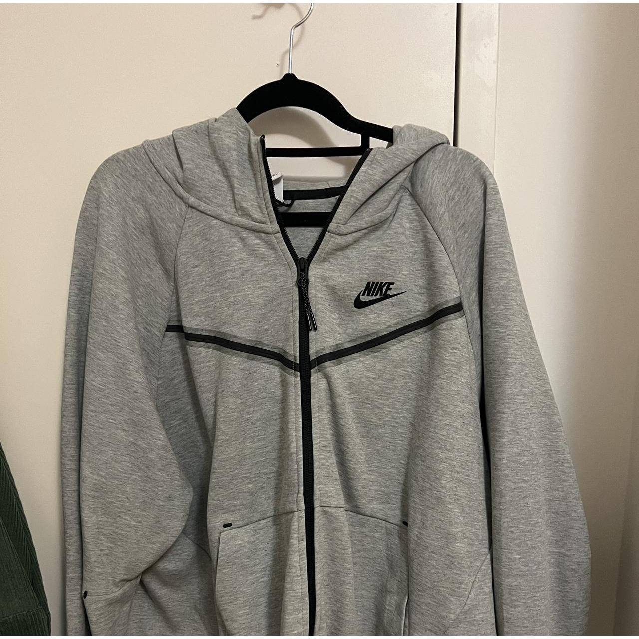 1X Nike Grey Zip Jacket - Depop