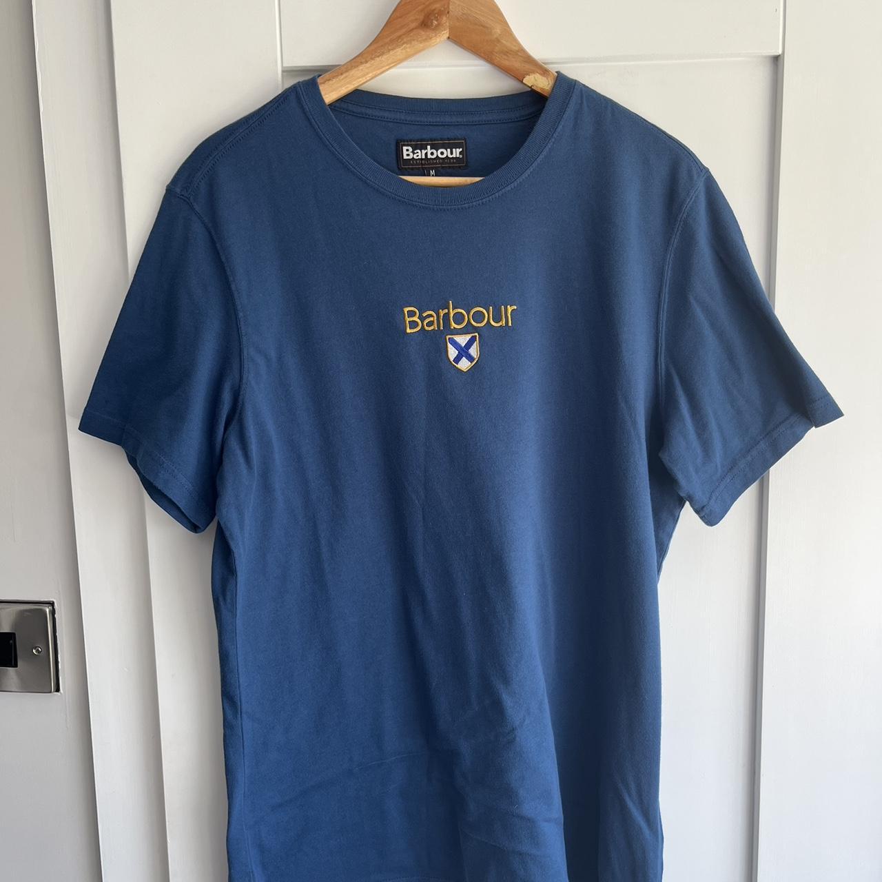 Men’s blue Barbour t-shirt, size medium. Literally... - Depop