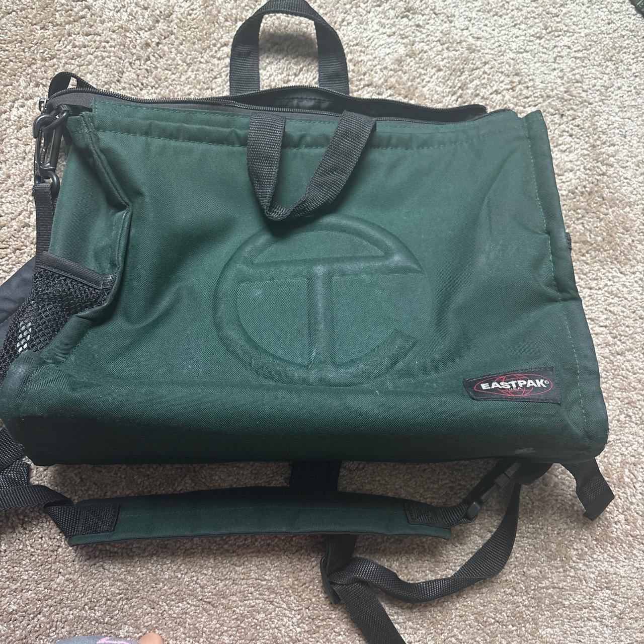 Green Eastpak backpack with T logo backpack , telfar... | Depop