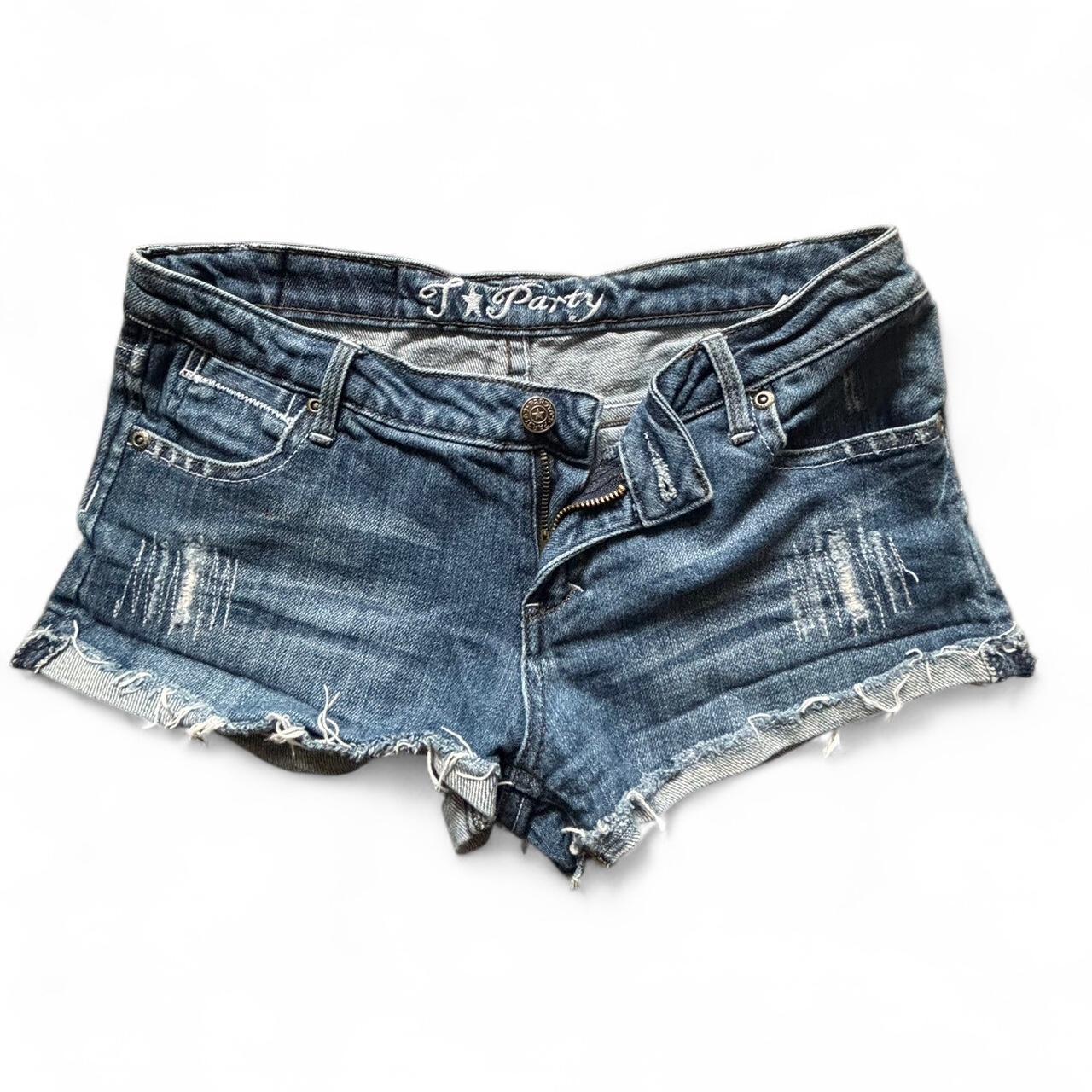 Distressed Denim Low rise Vintage Mini Micro shorts... | Depop