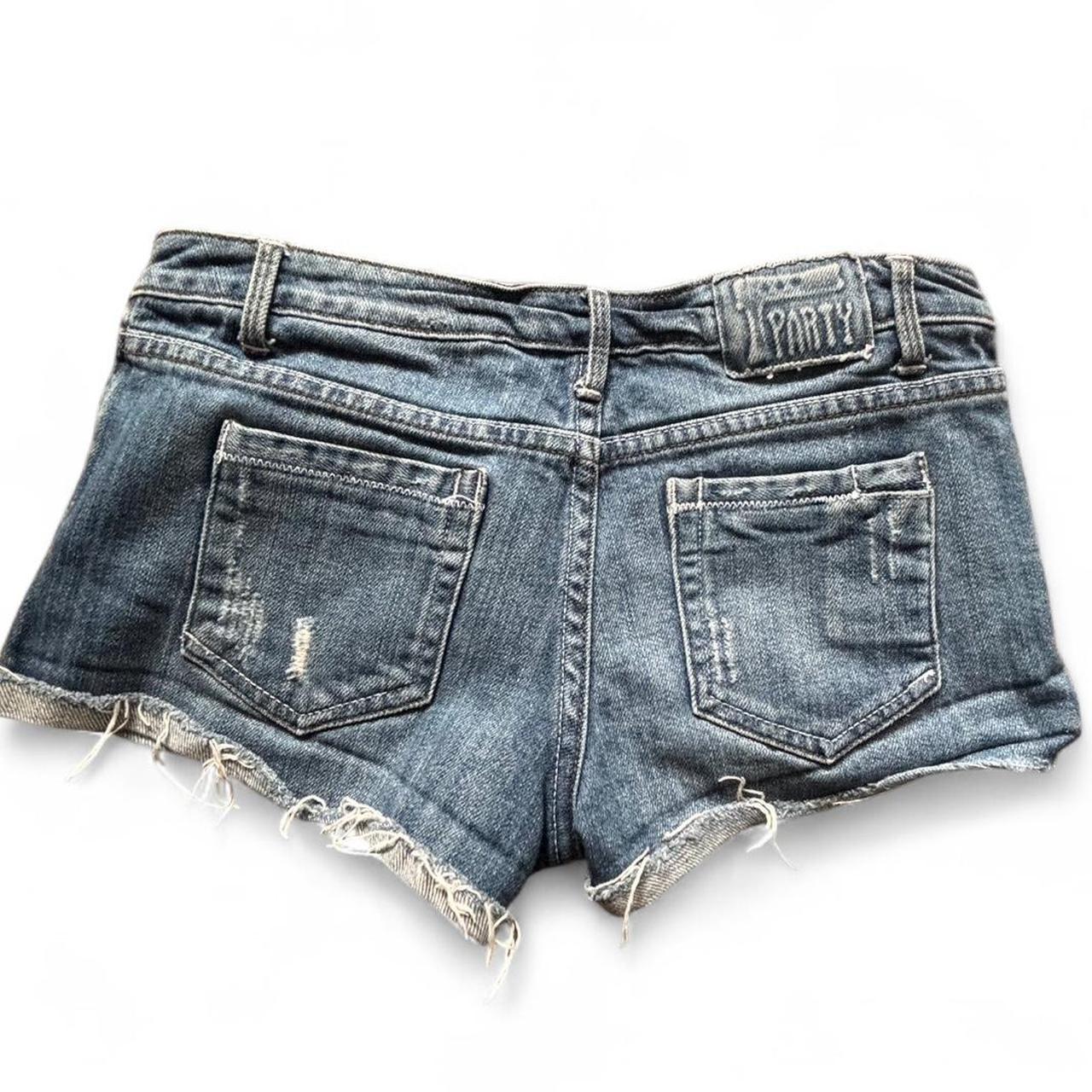 Distressed Denim Low rise Vintage Mini Micro shorts... | Depop