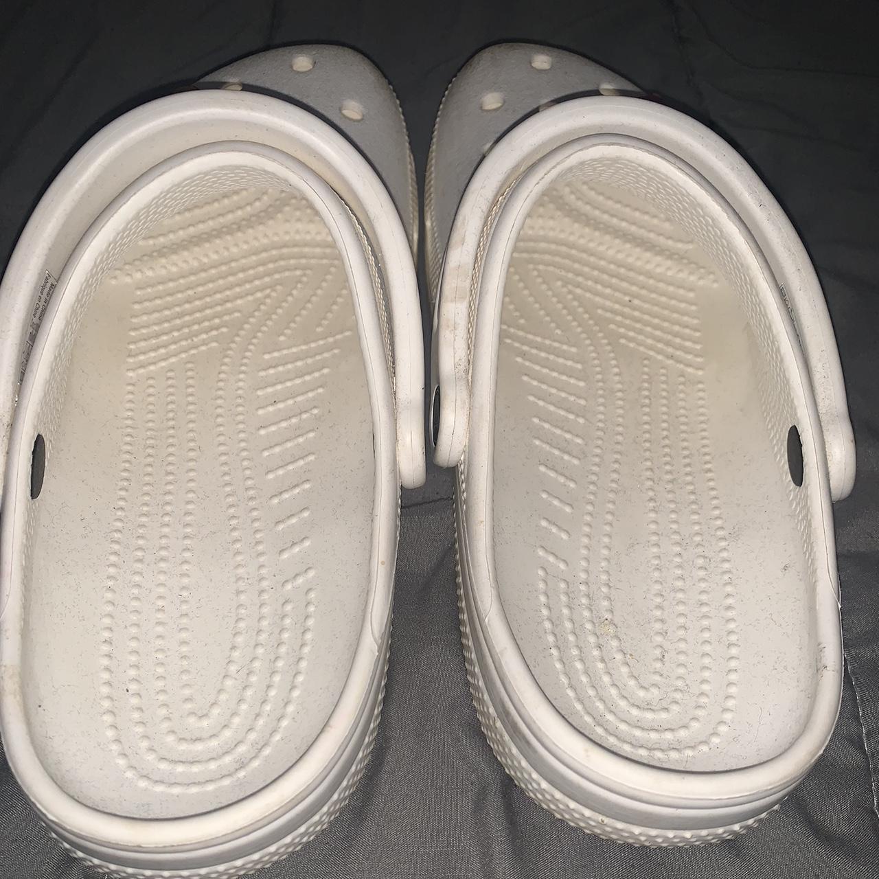 White crocs with or without charms!! Wore a few... - Depop