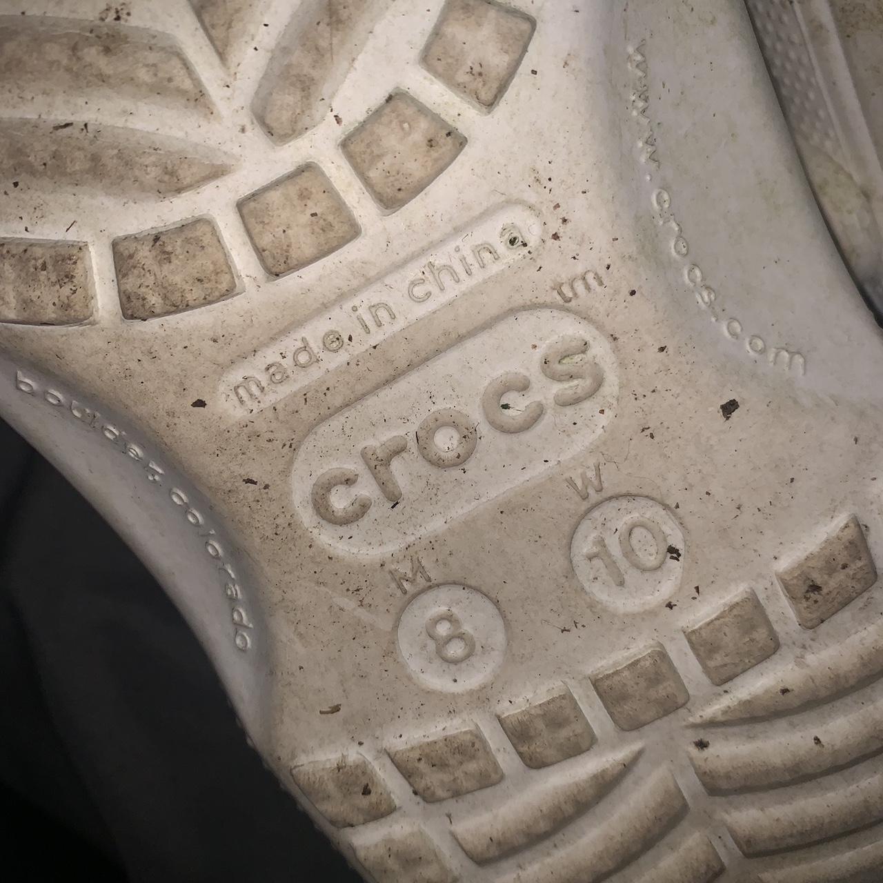 White crocs with or without charms!! Wore a few... - Depop