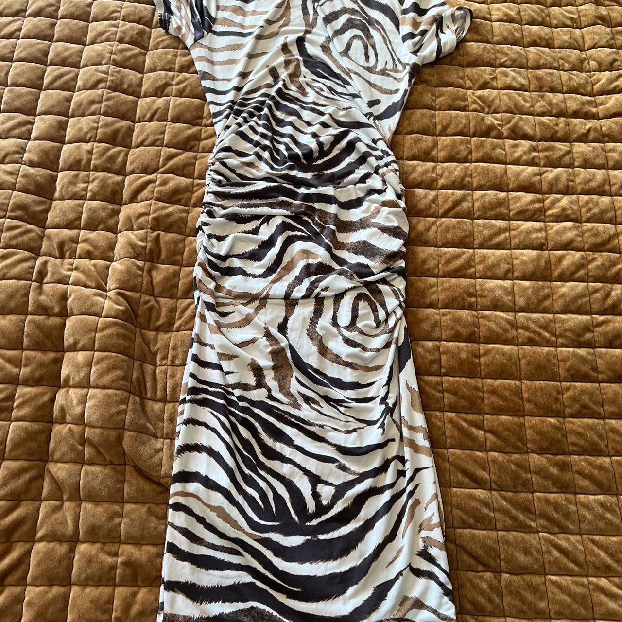 Zebra Print Body-con Mini Dress Size S (Venus Brand) - Depop