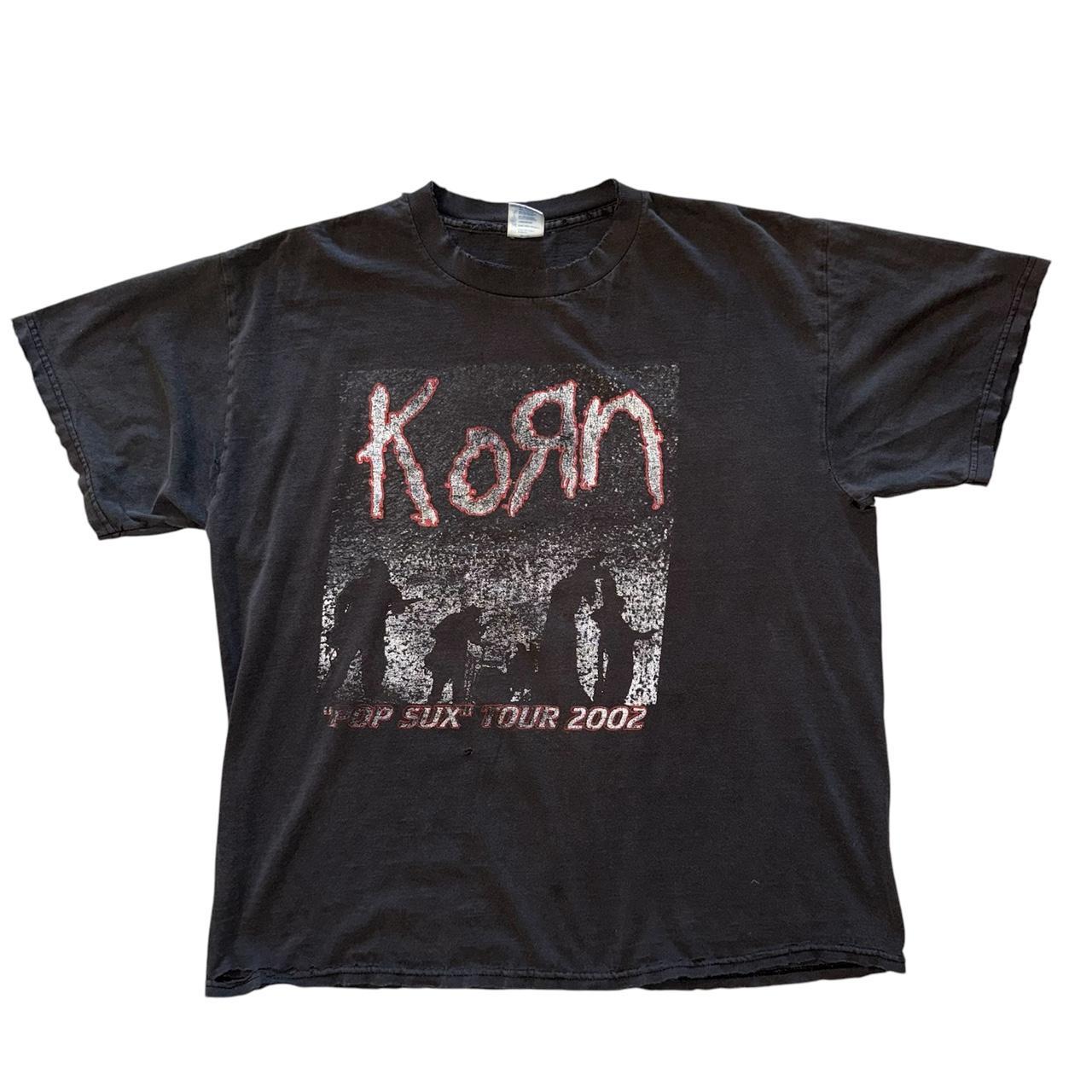 Vintage thrashed 2002 Korn punk rock band tee... | Depop