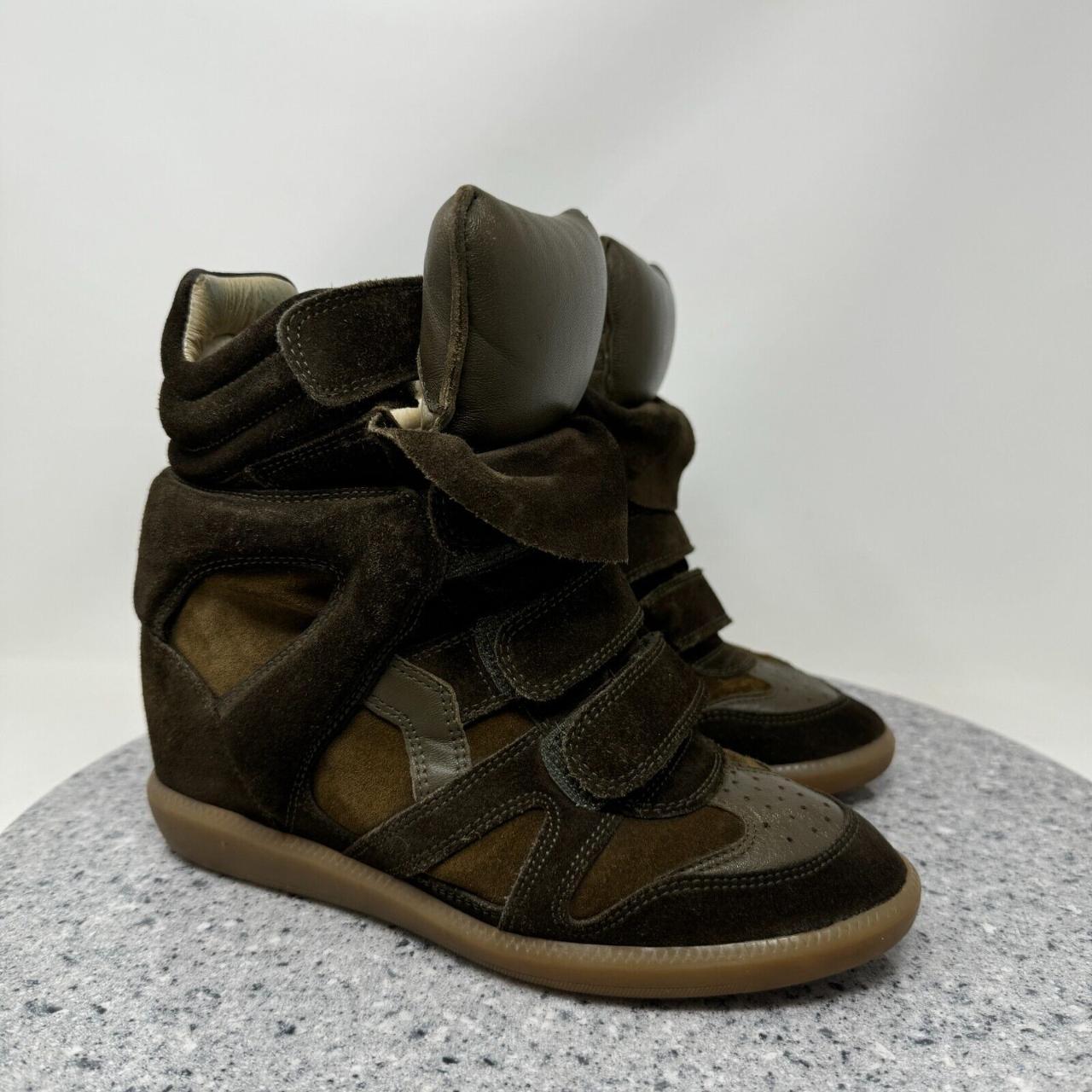 Isabel Marant Wedge Sneakers Womens 8 Olive Green... - Depop