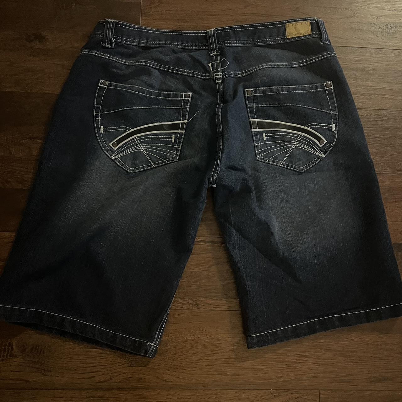 vintage baggy affliction y2k jinzu jorts with... - Depop