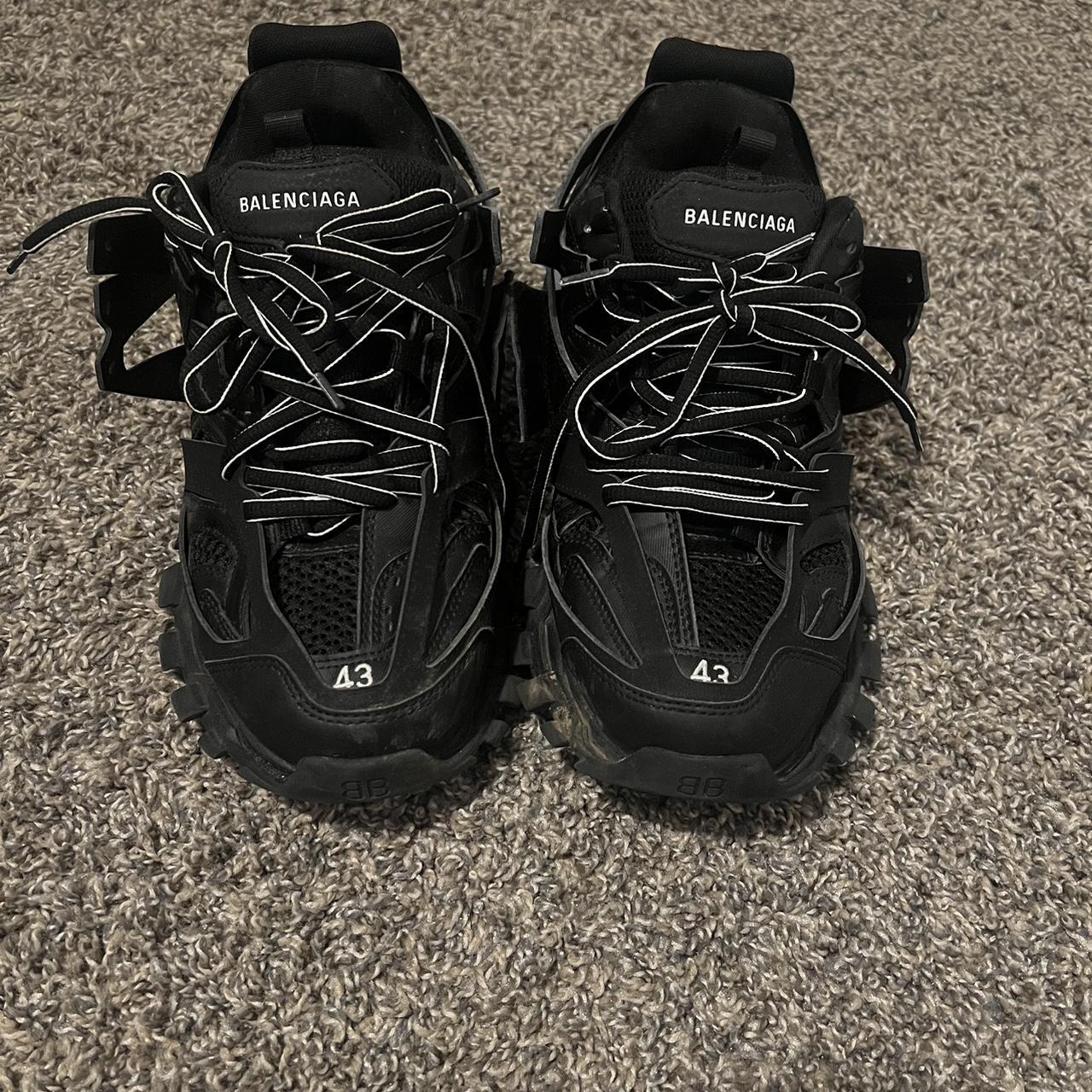 Black Balenciaga Tracks Worn 10-12 Need them out my... - Depop