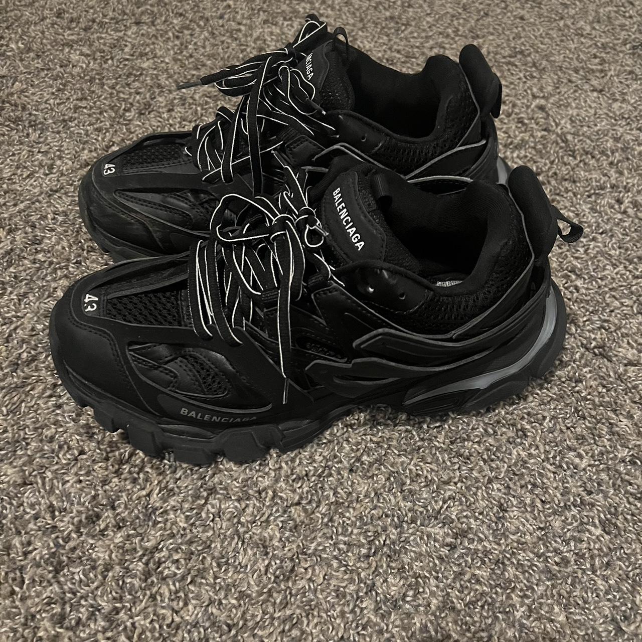 Black Balenciaga Tracks Worn 10-12 Need them out my... - Depop