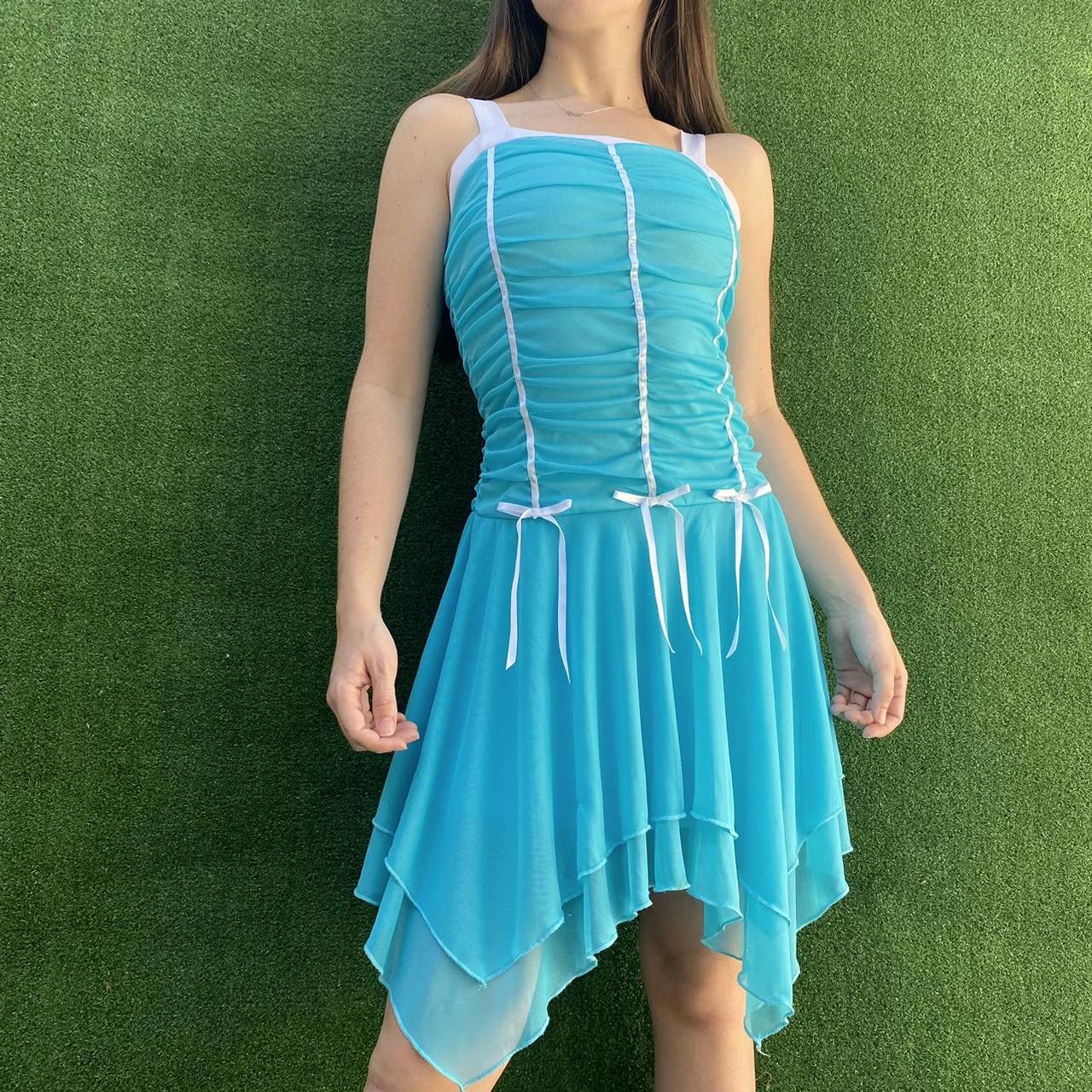 Vintage y2k ribbon detailed mini dress🎀sz xs, 24”... - Depop