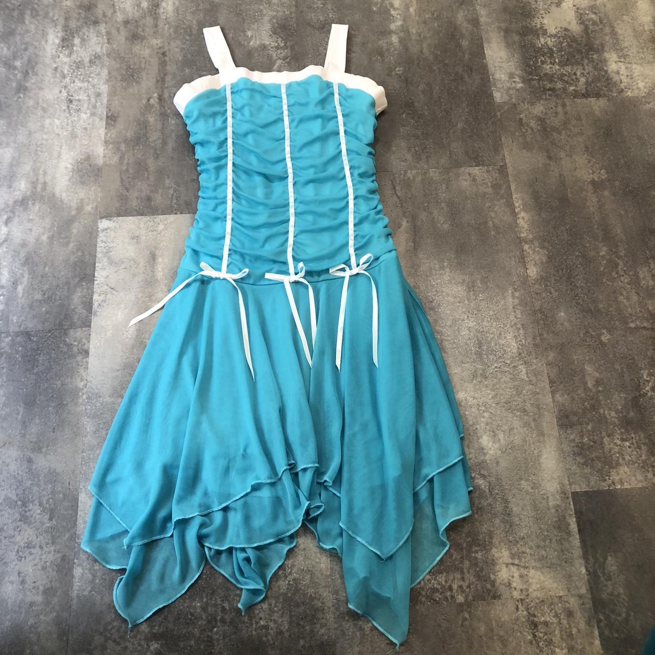 Vintage y2k ribbon detailed mini dress🎀sz xs, 24”... - Depop