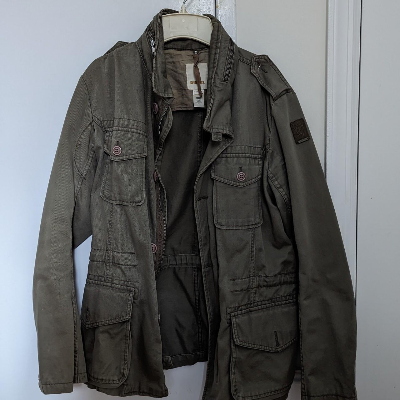 Green Diesel Military Style Jacket Size:... - Depop
