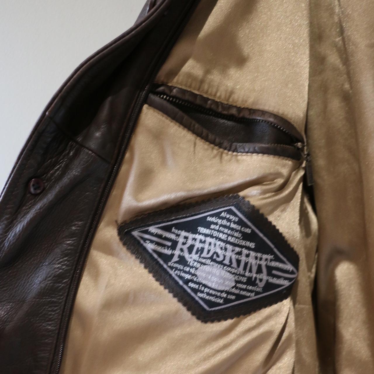 Redskin leather jacket menswear in brown - Depop