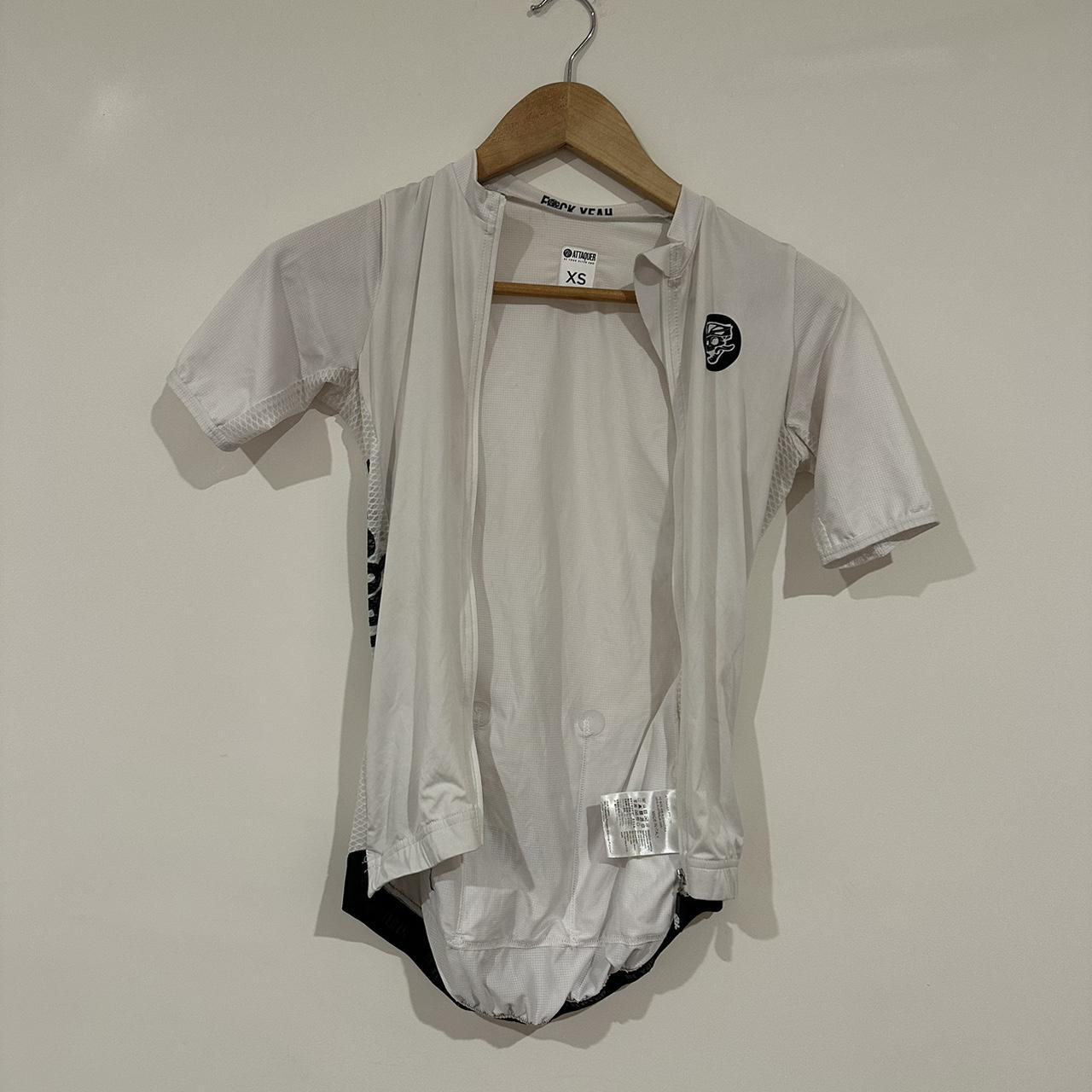Attaquer white cycling jersey Lots of pockets Race... - Depop