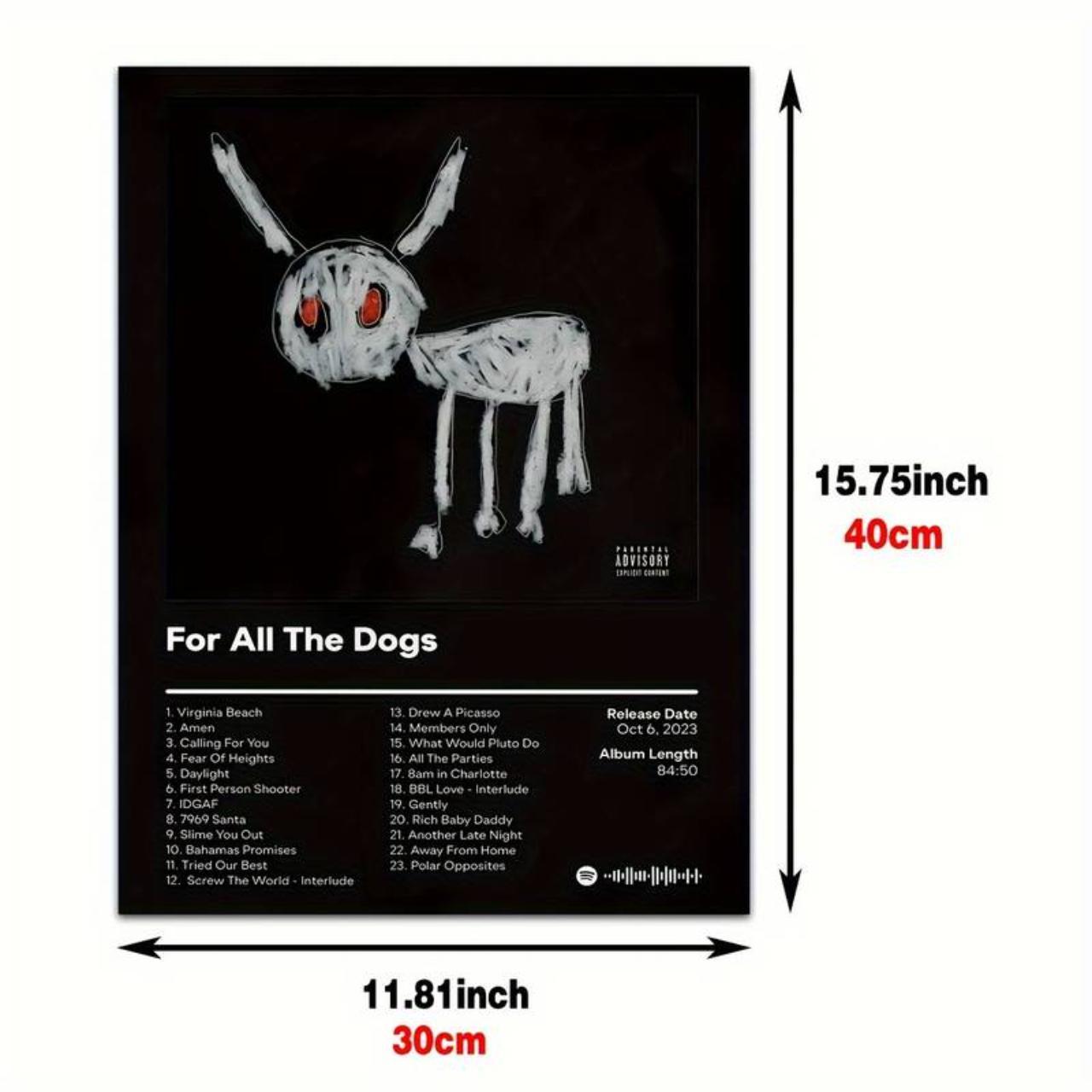 Album Cover Poster "For All The Dogs" - Depop