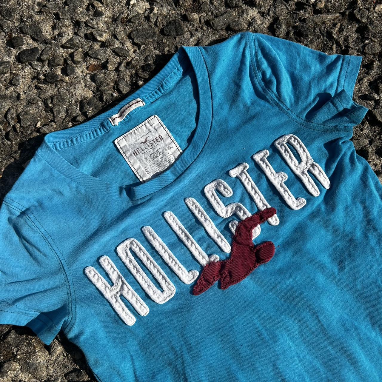 Y2K Hollister Co. baby tee with embroidered logo... | Depop