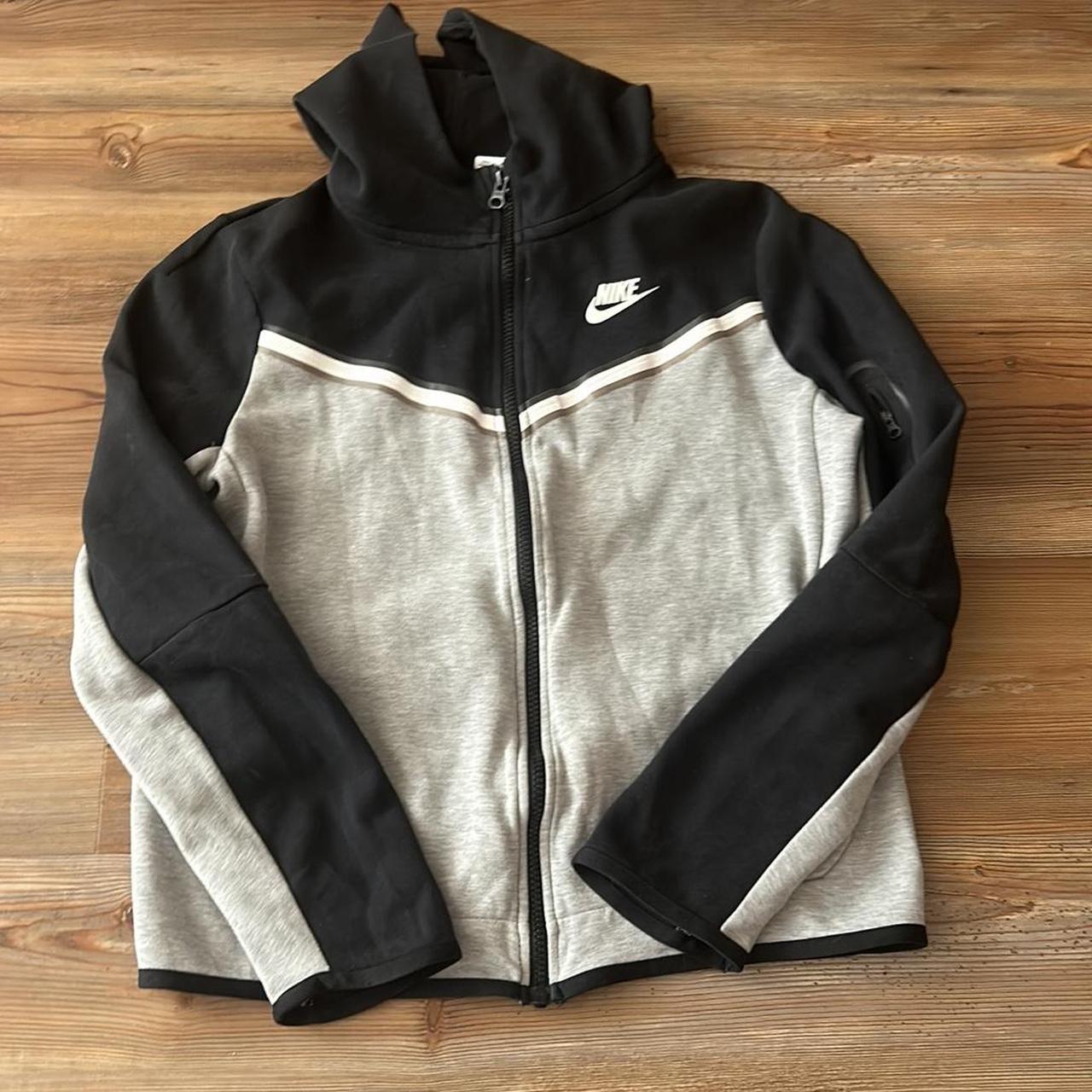 grey and black nike tech juniors xl but fits like... - Depop