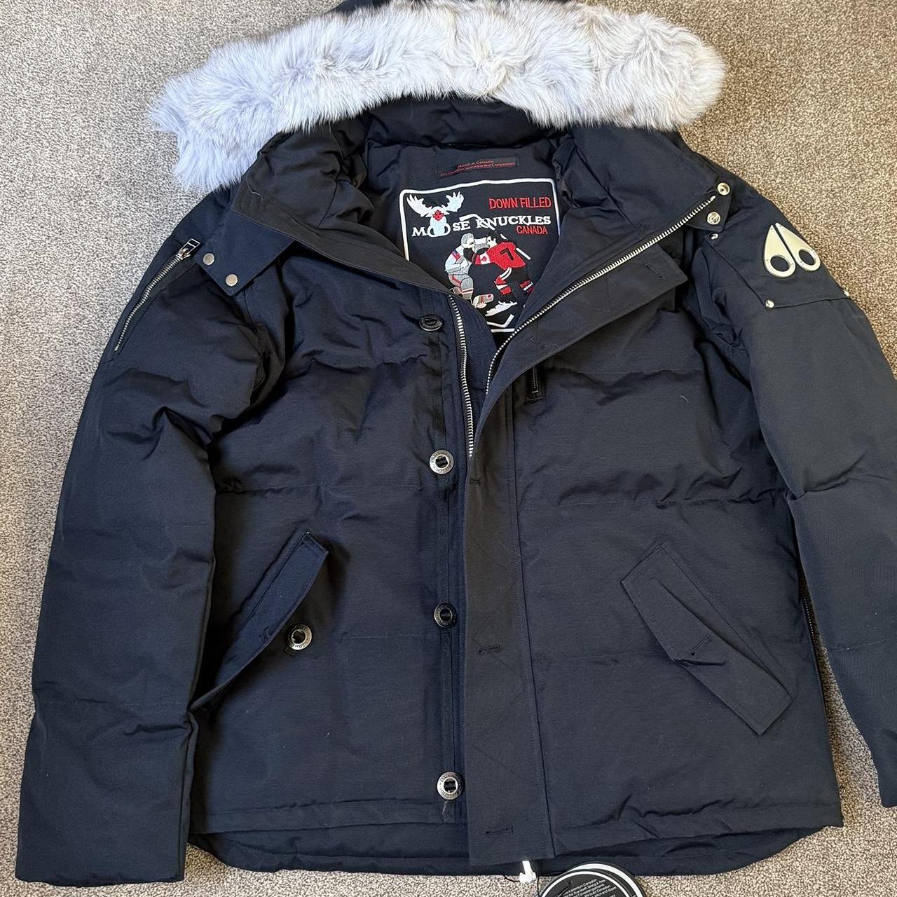 Navy moose knuckles 3Q puffer - Depop