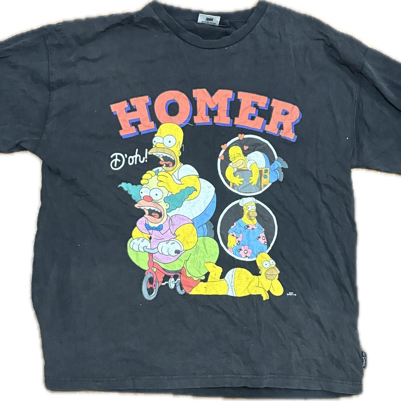 Black vintage Homer Simpson tee XL | Depop