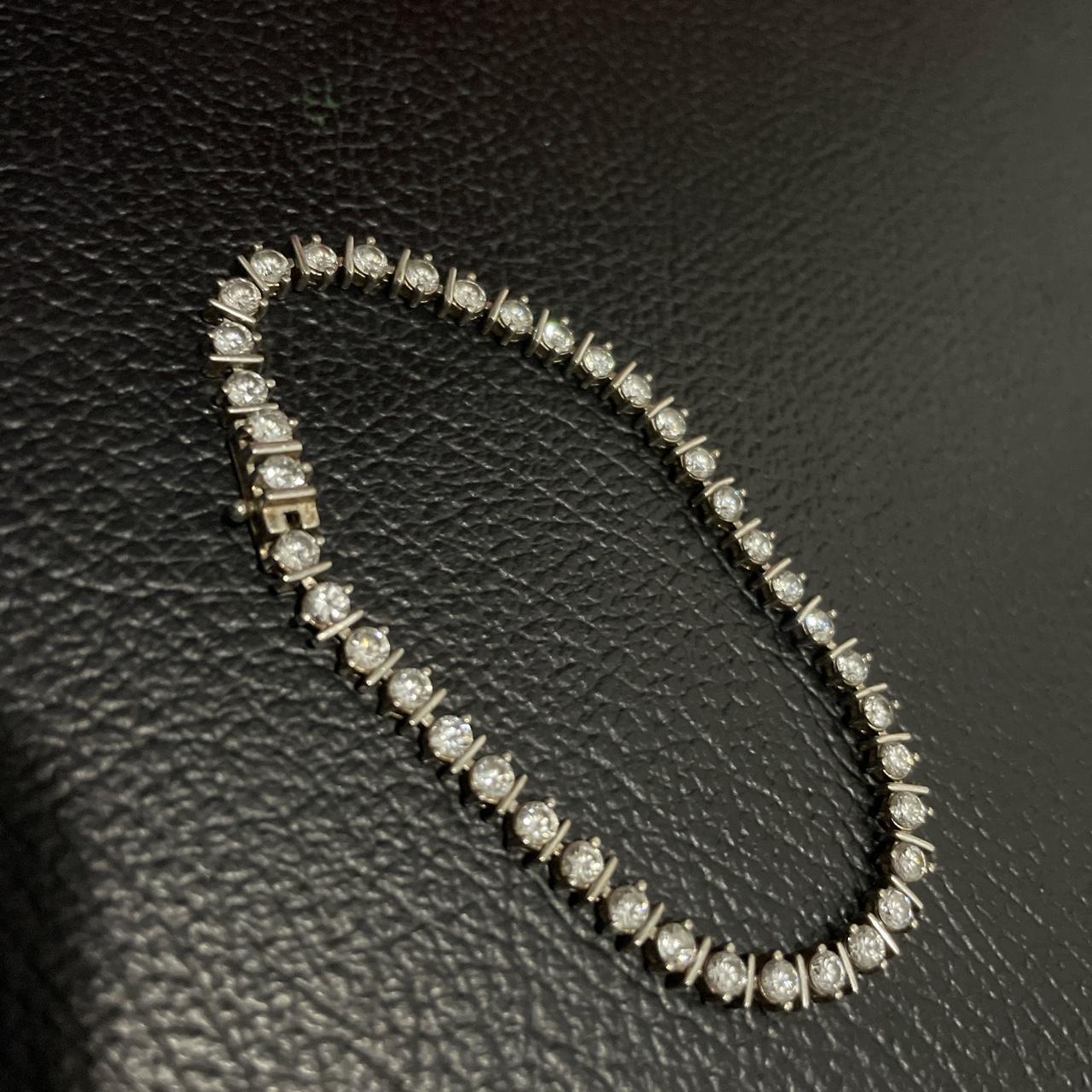 Moissanite Silver Diamond Bracelet | Depop