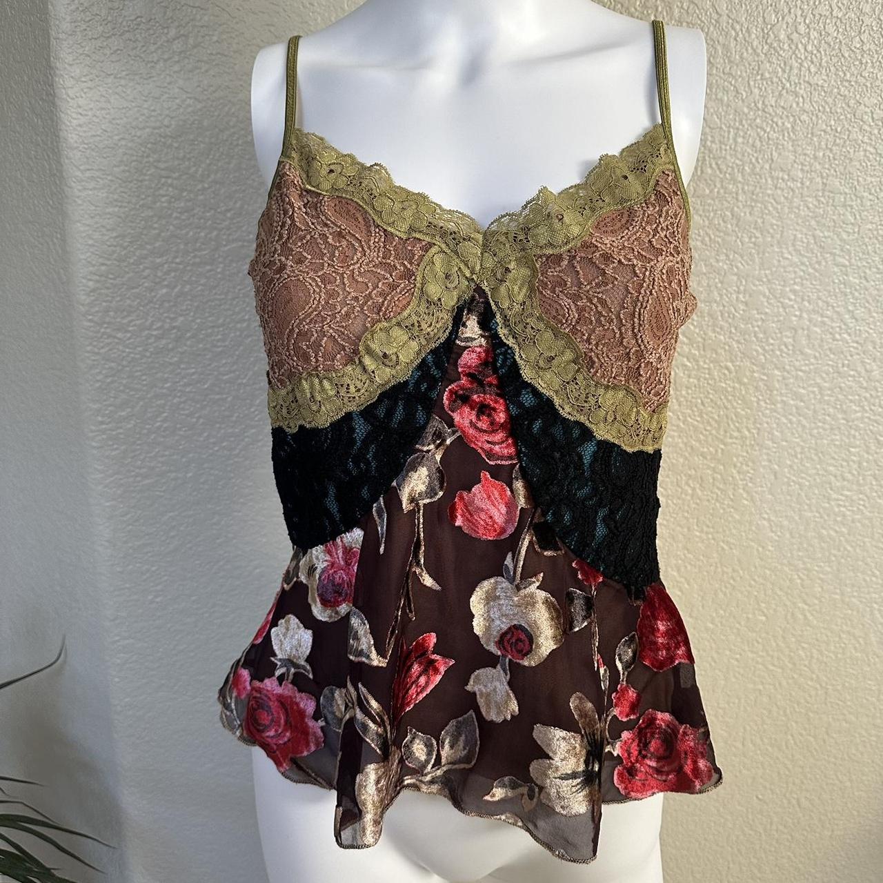 Young Essence Y2K Rare Top Lace with velvet detail... - Depop