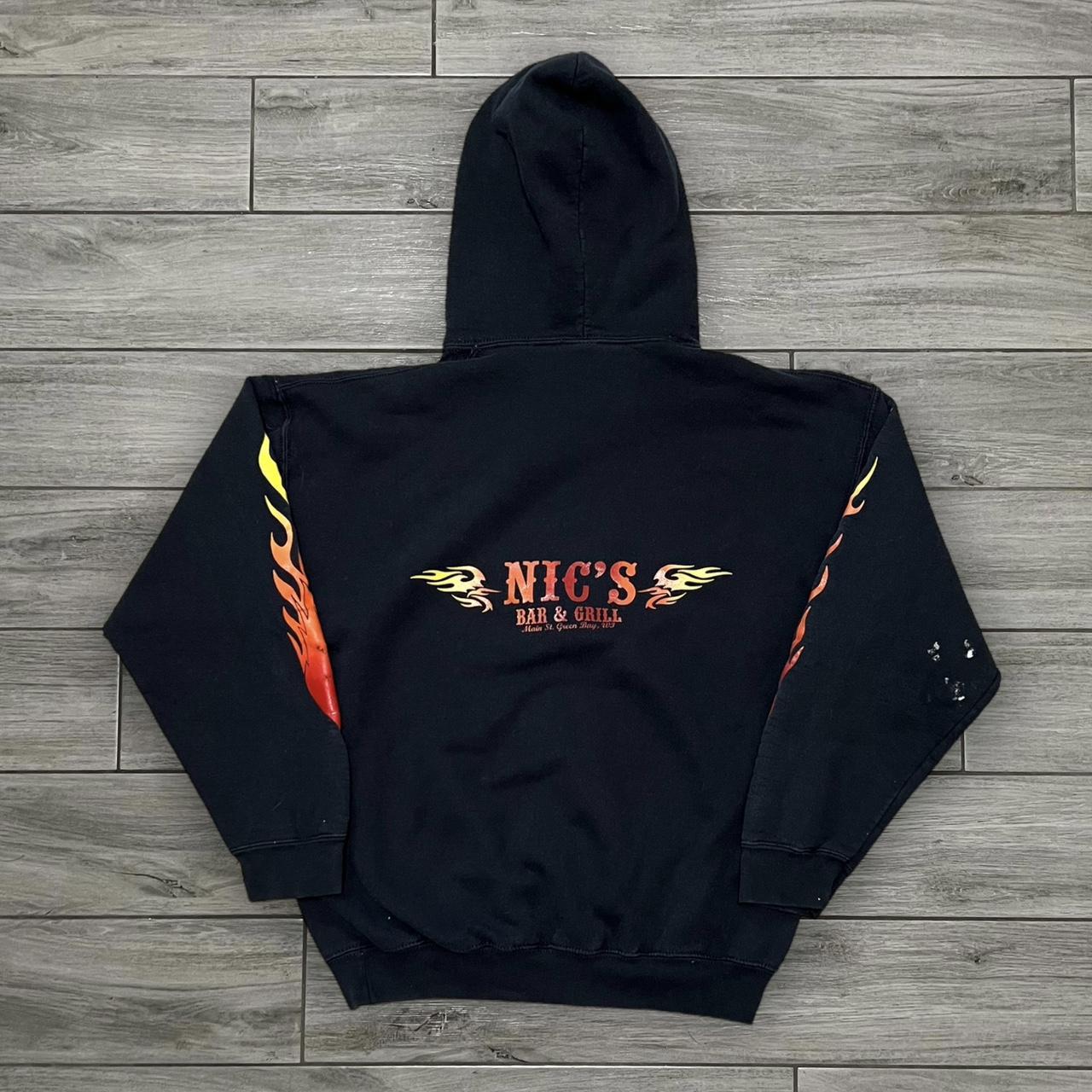 Vintage Y2K/2000s Goth Style Nic’s Bar & Grill Flame... - Depop