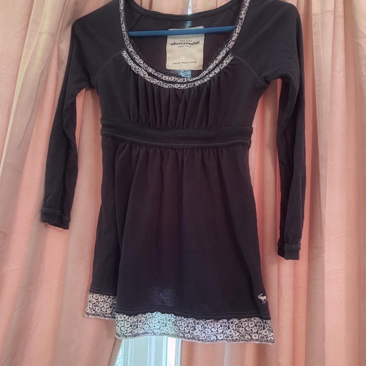 vintage abercrombie babydoll top long /(¾) sleeve... | Depop