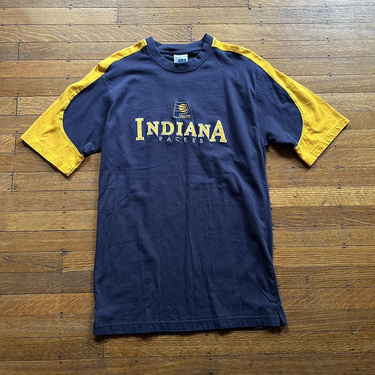 Vintage Indiana pacers embroidered multicolored tee... - Depop