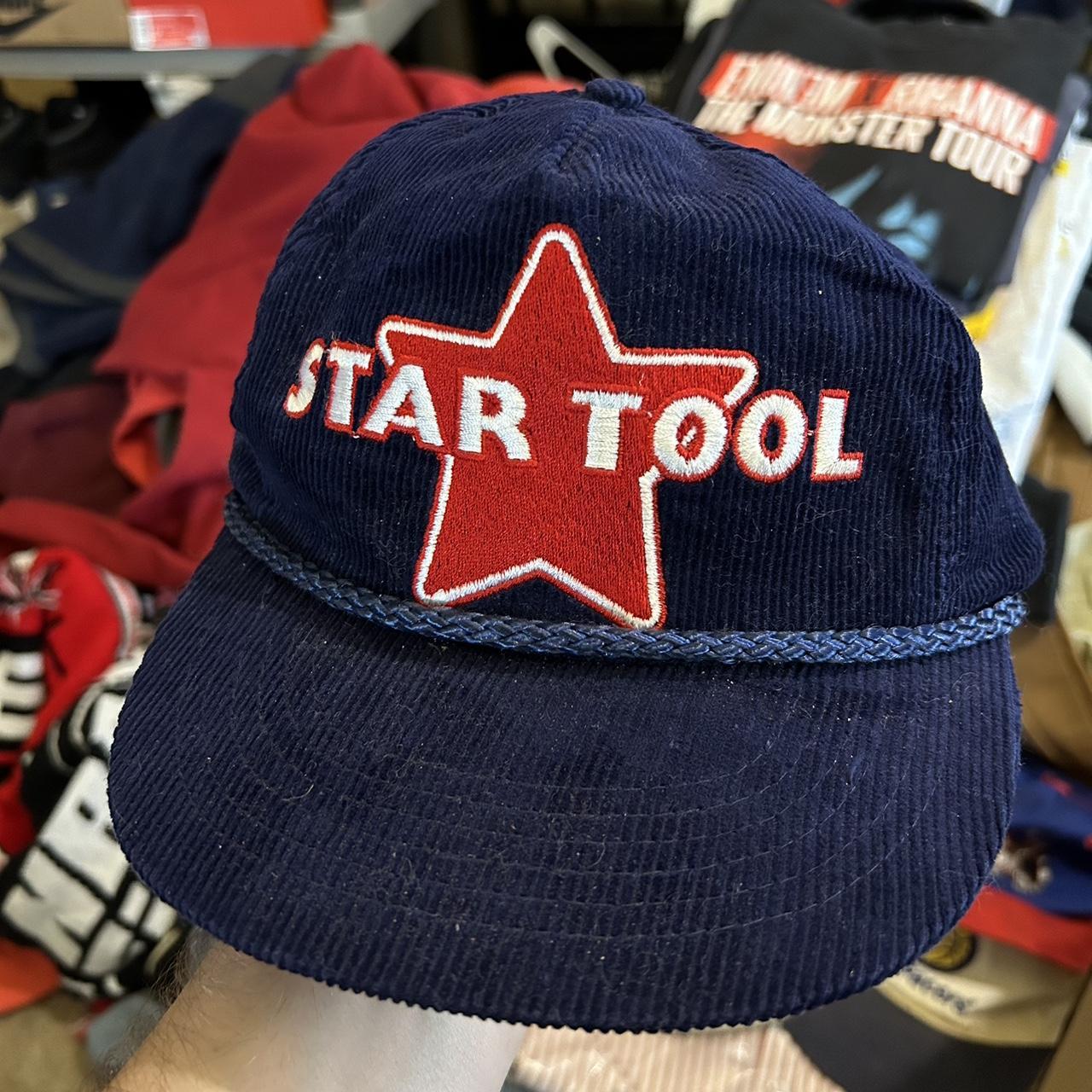 Vintage 70s/80s Star Tool corduroy SnapBack hat - Depop
