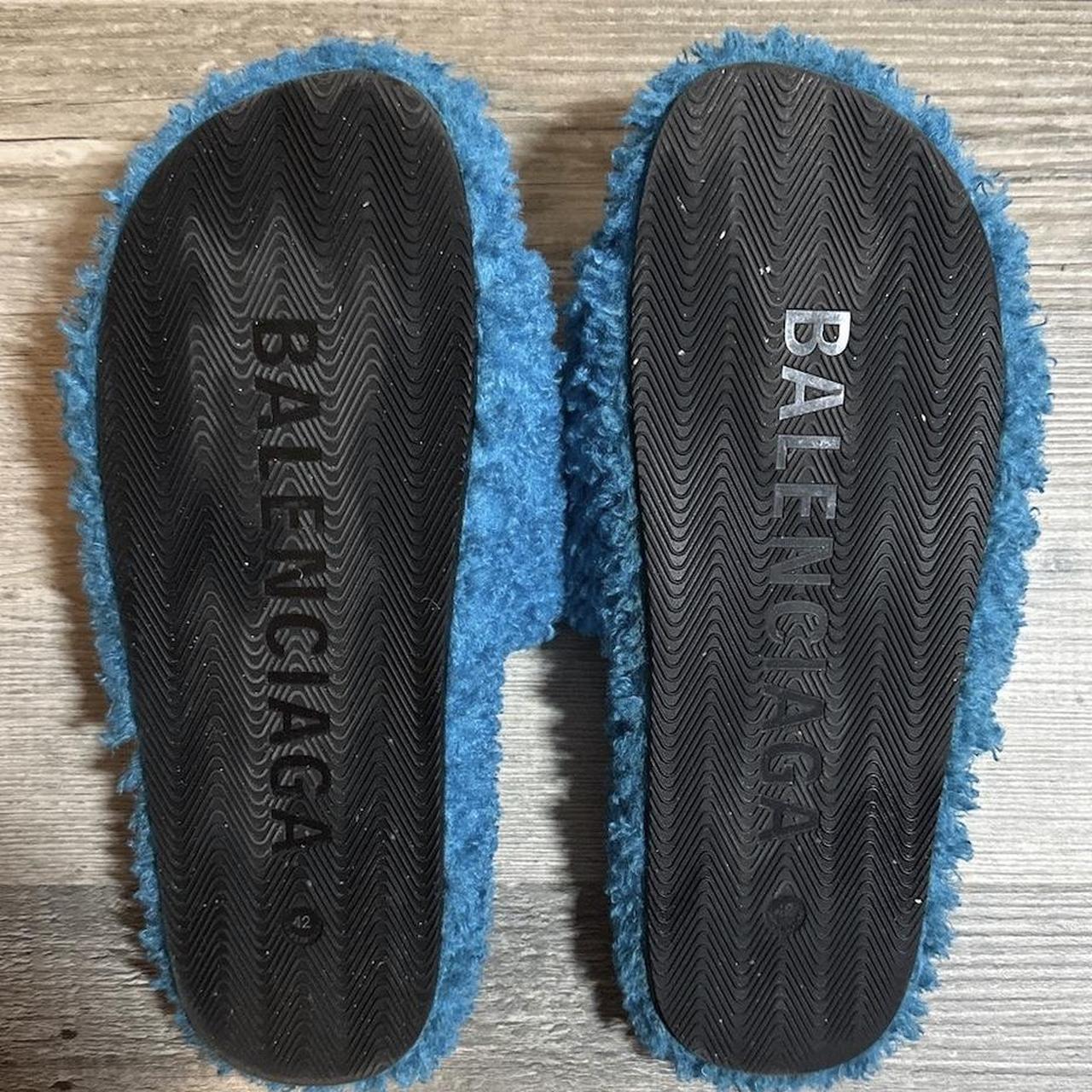 Balenciaga fuzzy slides fits like size 9 men dm for... - Depop