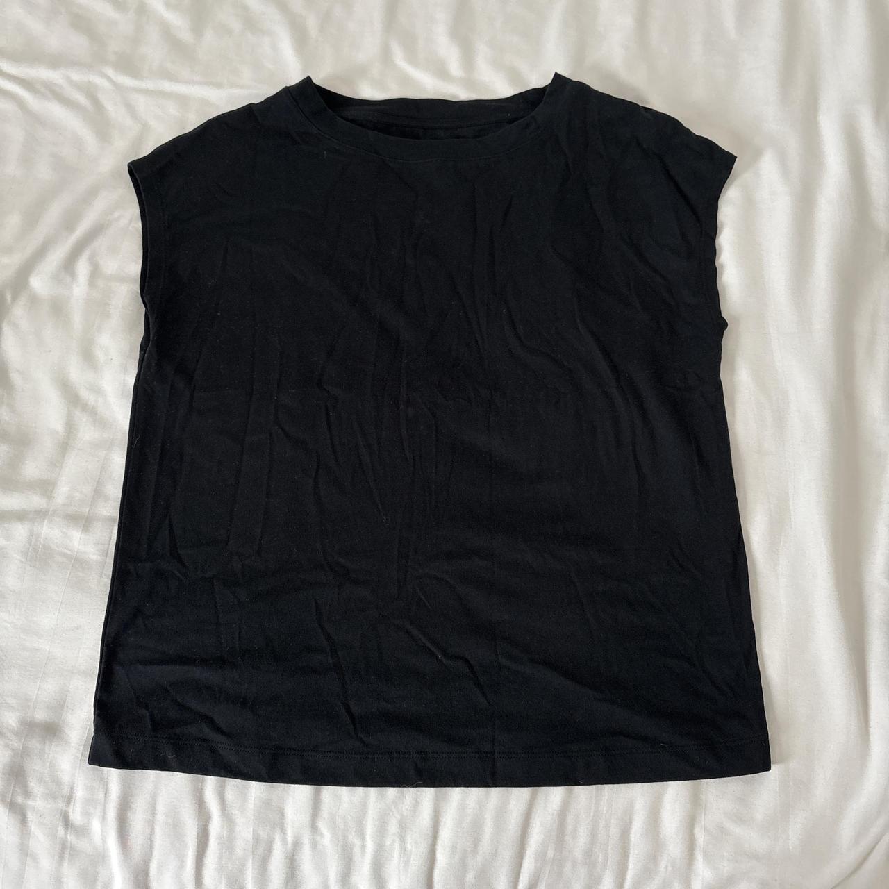 muji basic top - size: medium - worn once - black... - Depop
