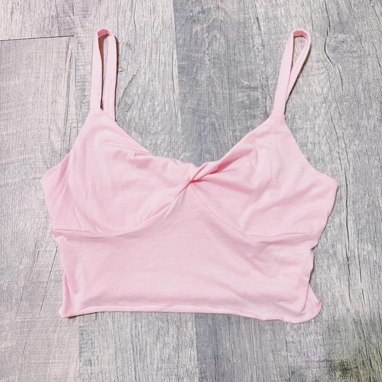 light pink cropped tank size: small - Depop