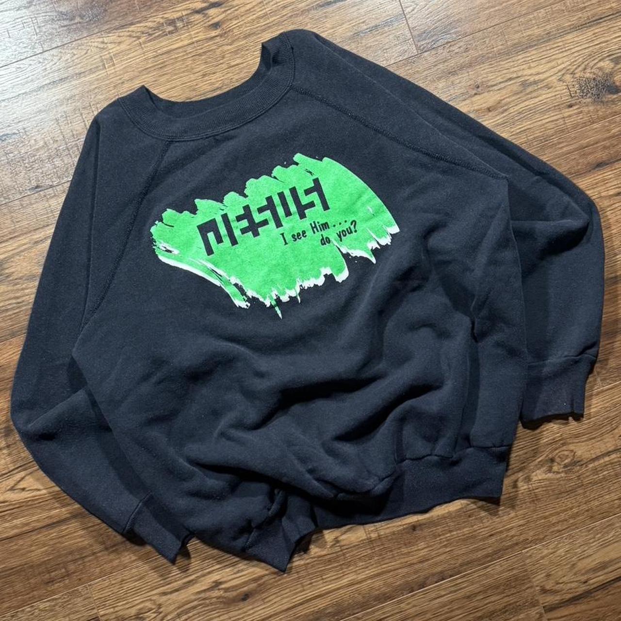 Vintage 80s “Jesus, I See Him…Do You?” Abstract Art... | Depop