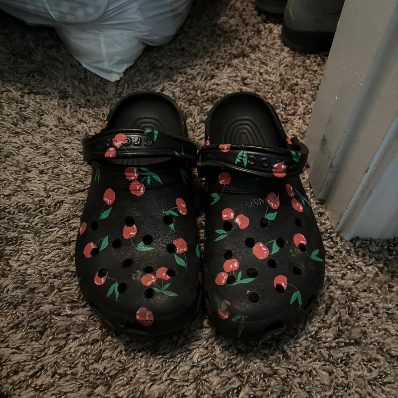 Crocs with cherry print - Depop