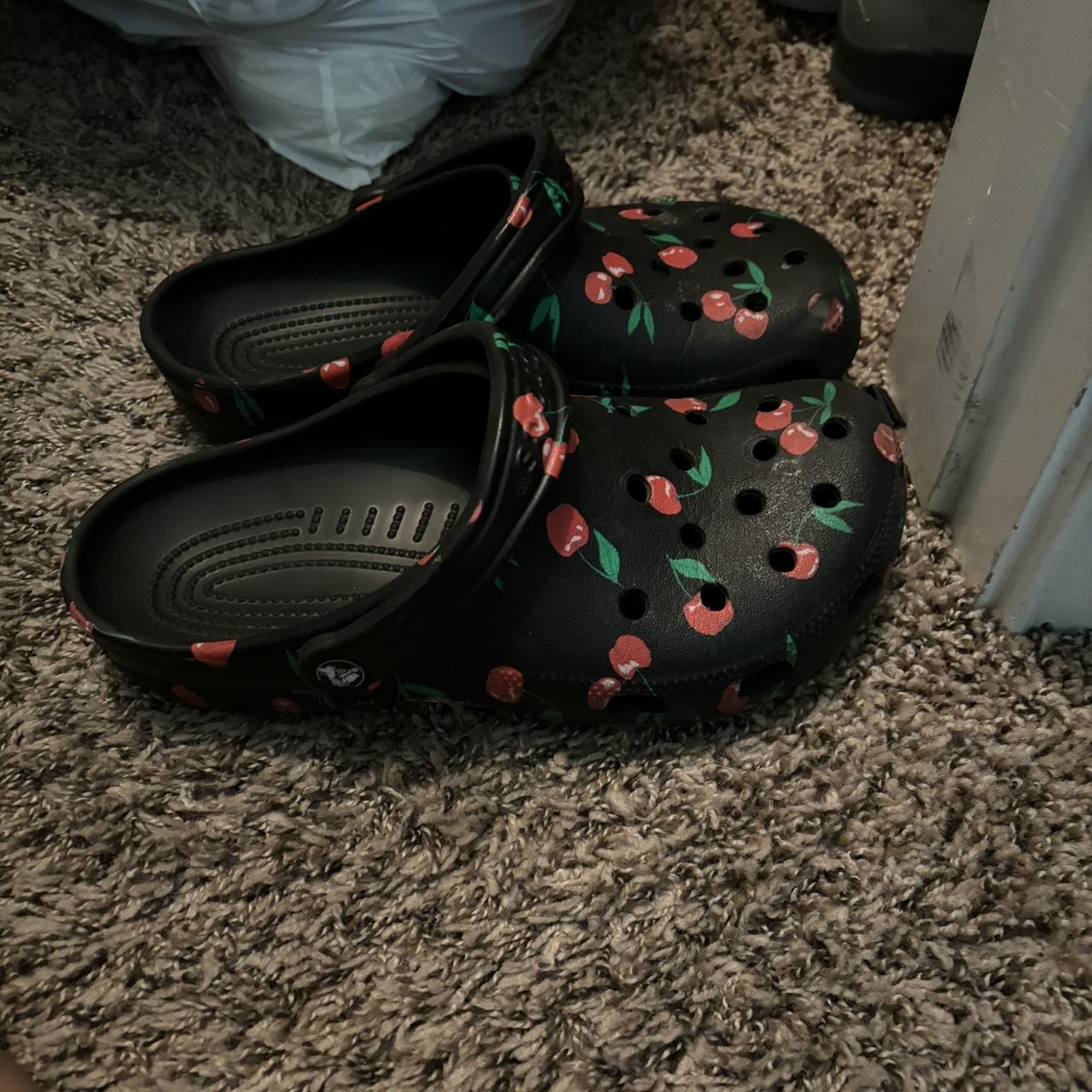 Crocs with cherry print - Depop