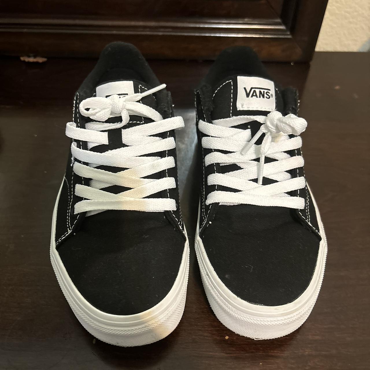 Black Vans sneakers size 6 - Depop