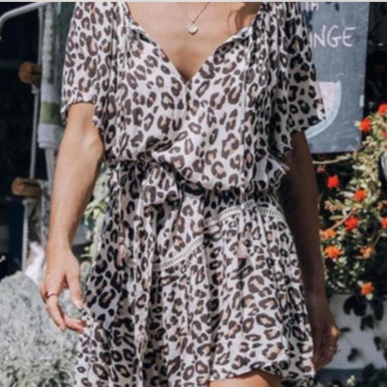 Spell Never worn Bodhi Leopard Mini Dress, Sz XL... - Depop